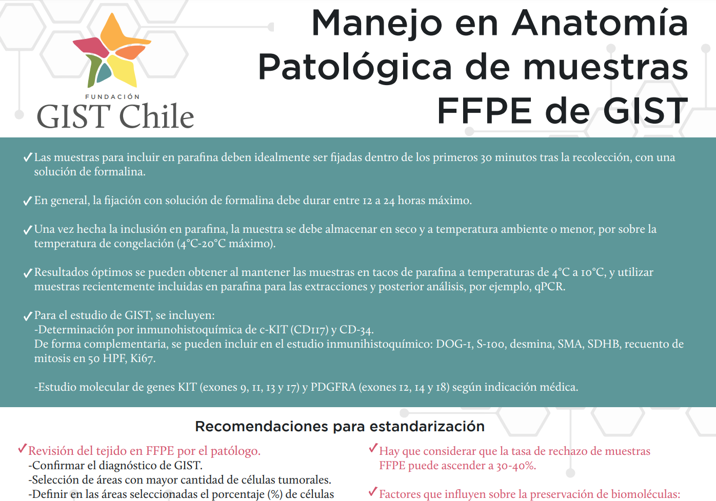 Afiche GIST Chile – Manejo en anatomía patológica de muestras FFPE de GIST – GIST Chile